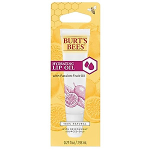 Burt's Bees 100% Natural Hydrating Lip Oil with Passion Fruit Oil, 1 Tube