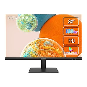Viewedge 24 Inch Monitor - FHD 1080p 100Hz (Supports 75hz) Computer Monitor 24 inch with Bluelight Filter HDMI VGA Ports, 100x100 mm VESA (Wall Mountable), Ultra Thin Bezel Designed