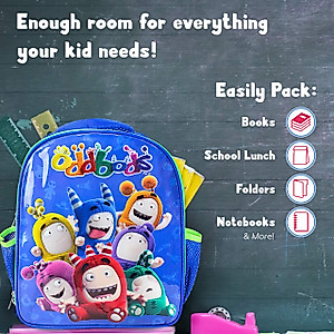 ODDBODS Blue Backpack for Kids' School & Travel - Small, Insulated Children's Bookbag for Preschool, Kindergarten & Elementary School, Room for Lunchbox, Notebooks & More, Includes Two Side Pockets