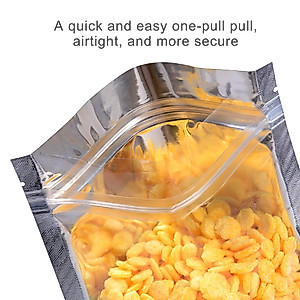 Luckycivia 200 PACK Resealable Clear Ziplock Smell Proof Pouch Aluminum Foil Zip Lock Bulk Food Storage Bag, Plastic Aluminum Material,3x4 inch