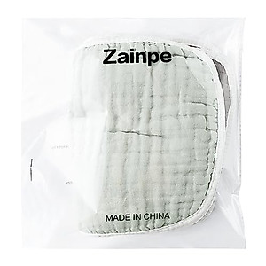 Zainpe 6Pcs Snap Muslin Cotton Baby Bibs White Grey Infants Drooling Bib Soft & Absorbent Adjustable Unisex Burp Cloths Feeding Bibs for Toddlers Girls Boys Newborns Eating Teething 0-24 Months
