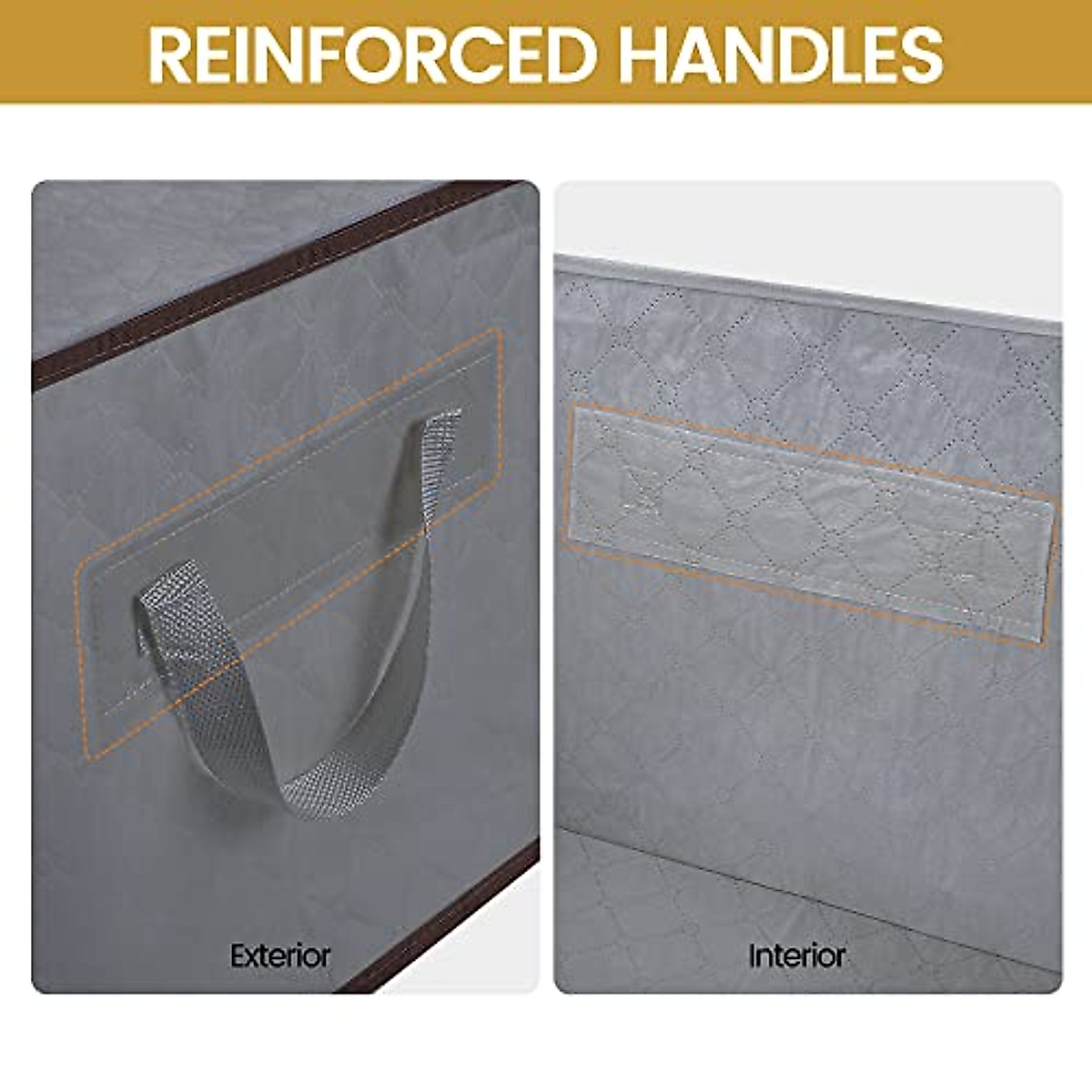 FORCTIBULL Large Storage Bags, Closet Organizers and Storage Bins with Lids, Storage Containers with Clear Window for Organizing Clothes Blanket Comforter Bedding Toy, 84L (3 Pack, Gray)