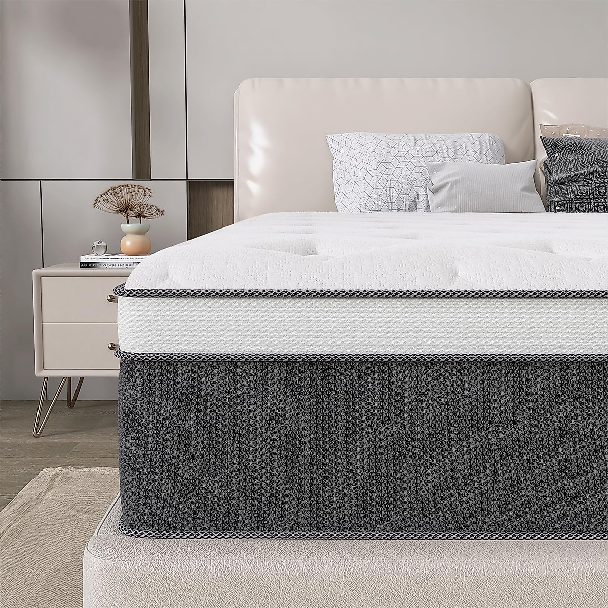 Hohamn Full Size Mattress, Gel Memory Foam Hybrid Mattress in a Box, Individual Pocket Springs, Supportive & Pressure Relief, Good Springback, Breathable Full Mattresses