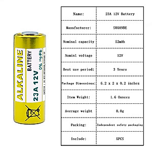 SKOANBE 5PCS 23A 12V Alkaline Battery A23 L1028 MN21 12Volts Battery