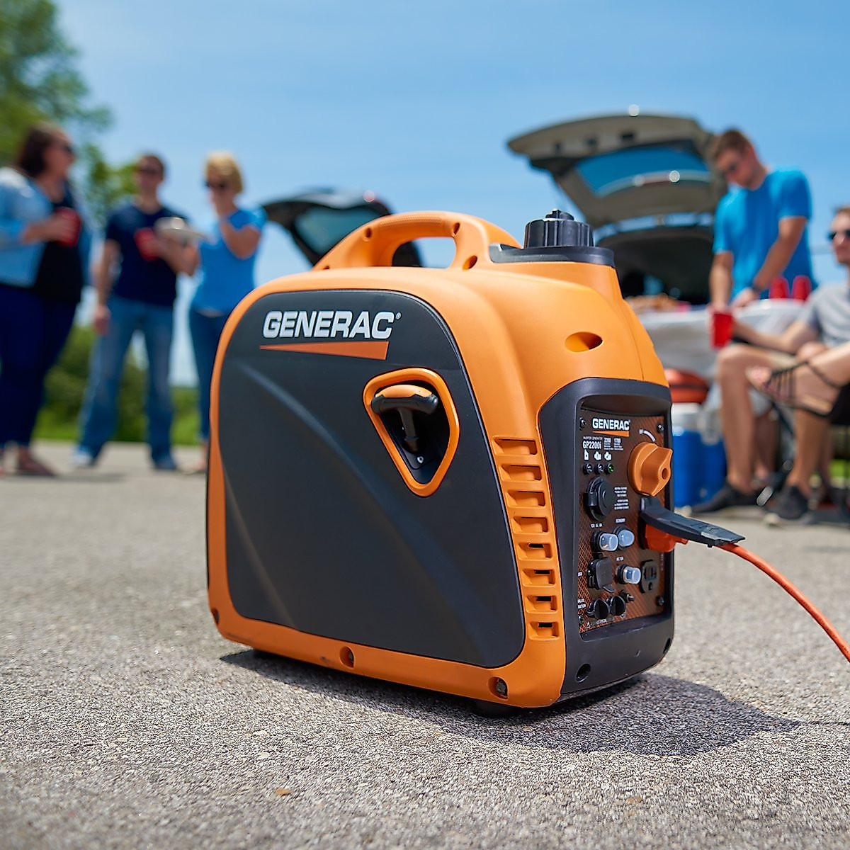 Generac GP2200i Portable Inverter Generator - Quiet and Powerful 2,200-Watt, Gas-Powered - Ideal for Home, RV, Camping - Solar Panel Compatible