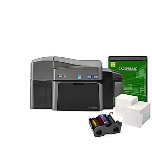 ID Card Maker - Fargo DTC1250e Dual-Side ID Card Printer + Supplies