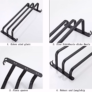 Towel Rails Wall Mounted with 2 Hooks Space Aluminum Towel Rack Bathroom,Drilling and No Drilling Towel Holder for Bathroom Hotel Kitchen Black 3 Layer 80cm