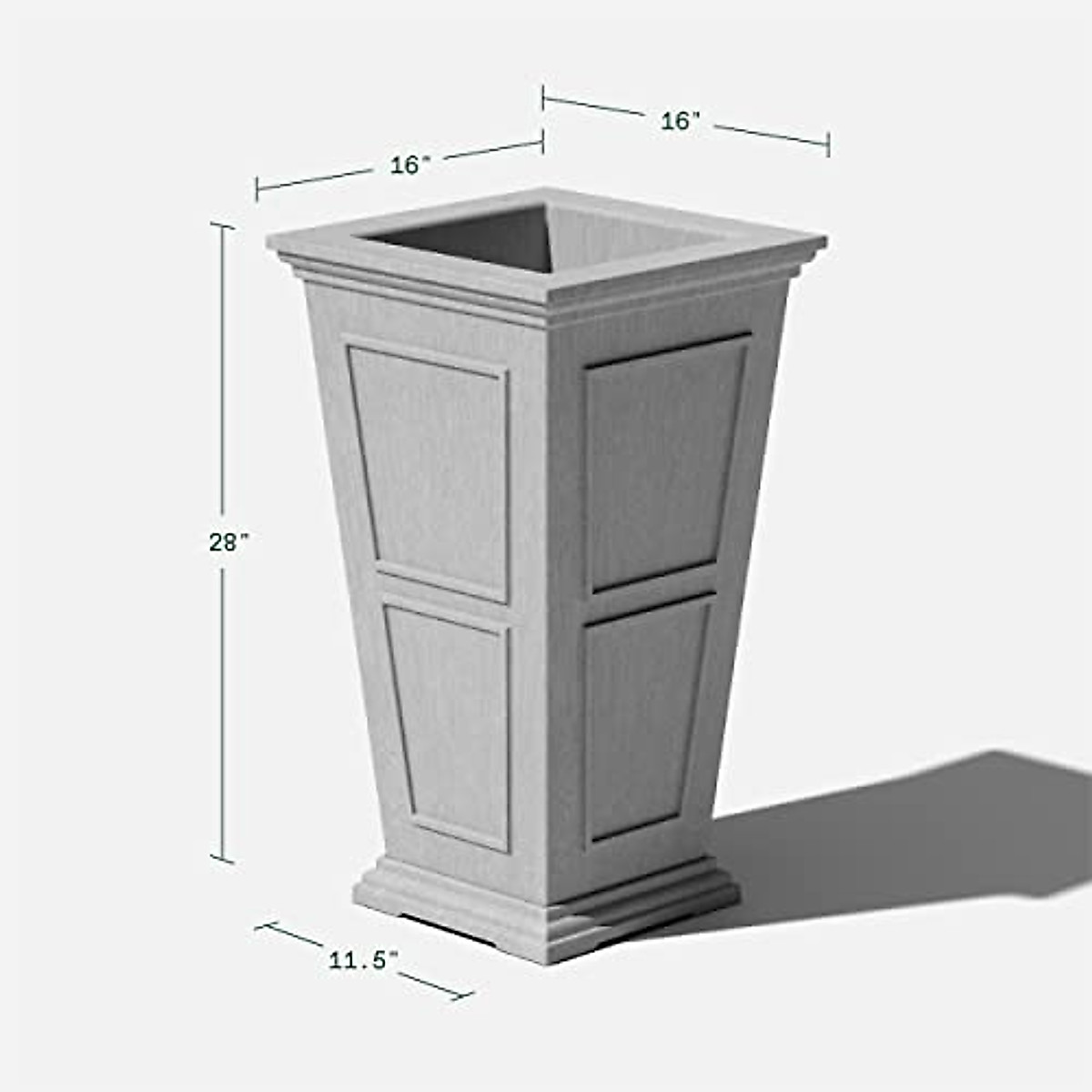 Veradek Brixton Series Tall Plastic Planter - Large Outdoor Planter for Front Porch | Crack Resistant All-Weather Use | Classic Estate Design for Tall Plants, Flowers, Trees