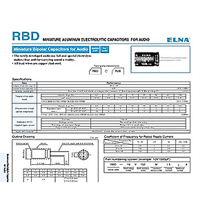 20PCS 47uF 25V Elna RBD BP (Bipolar) Audio Grade, 85 Degree high Temperature Capacitor 6x11 mm for high-end Audio
