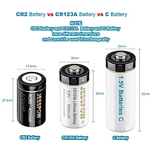 CR2 Rechargeable Batteries and Charger, 450mAh 3.7V CR2 Battery, 8 Pack RCR2 Rechargeable Batteries for Golf rangefinder, Telescope, Electric Toys, Smoke Alarm and More(Not for Arlo Camera,C Battery)