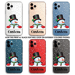 Case Charming Christmas Snowman Case Personalized for iPhone 15 14 Pro Max 13 mini 12 11 XS XR X 10S 10R 10 8 Plus 7 SE Clear Slim Soft Flexible TPU Rubber Cover