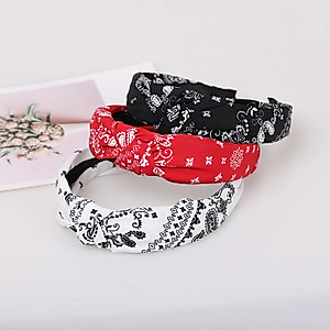 Lvyeer Bandana Headbands for Women Knotted Headband Fashion Chiffon Fabric Hairband for Women and Girls Cute Hair Accessory (Knotted-B)