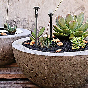 Cabilock 8pcs Mini Street Light Model Solar Lamp Post Street Lights Microscopic Model Lights for Miniature Dollhouse Micro Landscape Fairy Garden Accessories Black