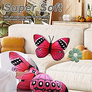 CHELEI2019 15.7" Butterfly Pillow Pink Butterfly Stuffed Animal Plush Toy Decor Gift for Kids