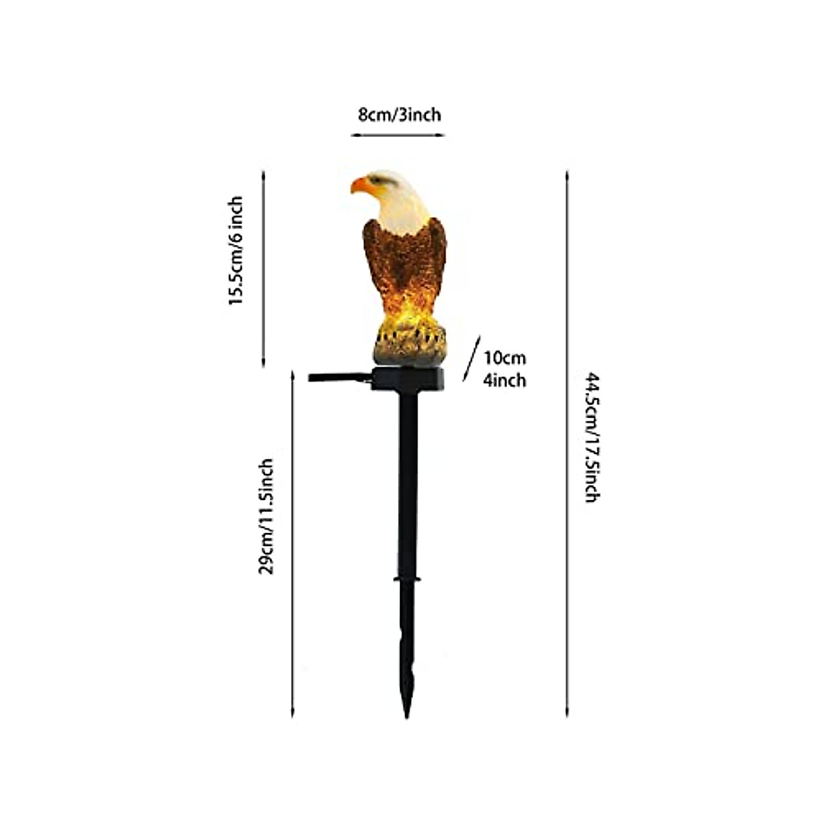 CHUANGFENG Eagle Figurine Garden Solar Stake Light Solar Eagle Lights Outdoor Decorative Bright Light Eagle Statue for Garden, Lawn,Patio,Yard Decoration (2pack