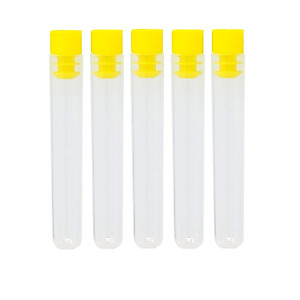 Test Tubes Plastic (PP) with Yellow Caps, 11.4 X 76 mm 25 Pack
