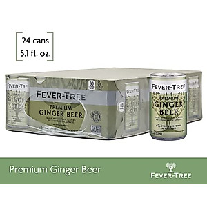 Fever Tree Ginger Beer - Premium Quality Mixer - Refreshing Beverage for Cocktails & Mocktails. Naturally Sourced Ingredients, No Artificial Sweeteners or Colors - 150 ML Cans - Pack of 24