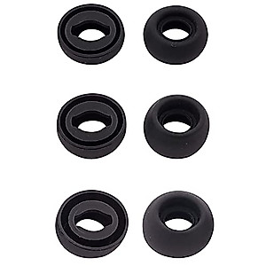 Rqker Ear Tips Compatible with Galaxy Buds Pro Earbuds SM-R190 Earbuds Tips, 3 Pairs S/M/L Sizes Soft Silicone Replacement Ear Tips Earbud Tips Eartips Compatible with Galaxy Buds Pro, Black 6 SML