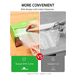 Syntus 11" x 150' Food Vacuum Seal Roll Keeper with Cutter Dispenser, Commercial Grade Vacuum Sealer Bag Rolls, BPA Free Food Vac Bags, Ideal for Storage, Meal Prep and Sous Vide