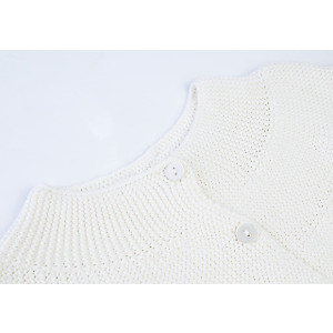 Lilax Baby Girl Knit Sweater Long Sleeve Cardigan (6-9 Months, White)
