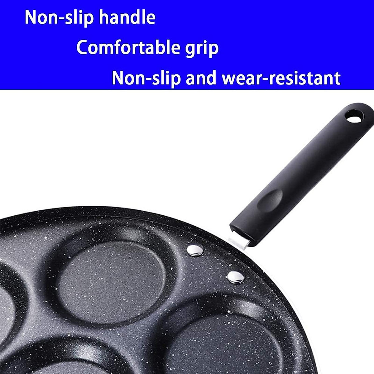 CHENJIEUS Home Kitchen Breakfast Omelette Pan, 7-hole Egg Frying Pan Non-stick Pancake Mold, Easy To Clean, Lazy Pan Provides All-in-one Breakfast.