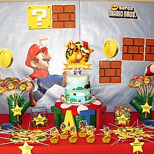 Bowser Birthday Party Decorations ,Mario Bowser Birthday Party Favor with Banner, Ballons,Cake Topper, Cupcake Toppers for Boys Girls Fans King Koopa Party Supplies