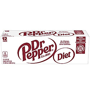 Diet Dr Pepper Soda, 12 fl oz cans, 12 pack