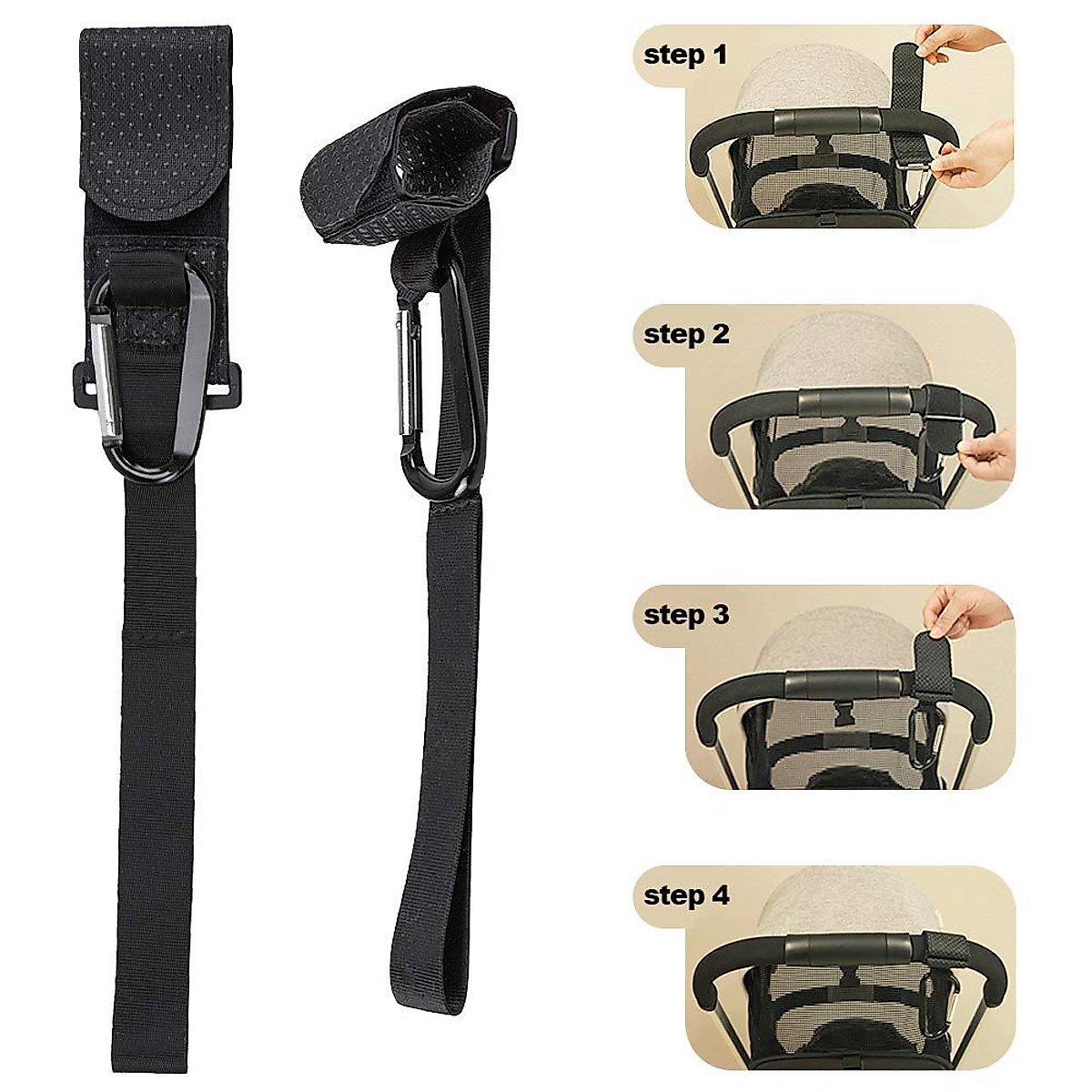 Topwon Strollers Hooks with Wrist Strap,Universal Handy Hook for Strollers/Walkers/Buggy -2Pcs