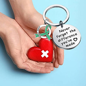 MYOSPARK Organ Donor Gift Organ Donation Awareness Gift Transplant Gifts Never Forget The Difference You’ve Made Keychain (Organ Donor KC)