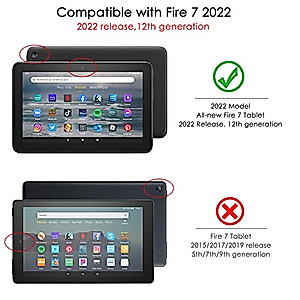 All-New Fire 7 Tablet Case 7" 12th Generation (2022 Release) Latest Model,Fire Tablet 7 Case for Kids,DiHines Kids Shock Proof Protective Tablets Cover Cover for Amazon Kindle Fire 7 Tablet,Pink