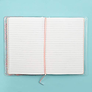 Yoobi | Journal with Liquid Glitter Cover | 6" x 8.5" | Pink Glitter