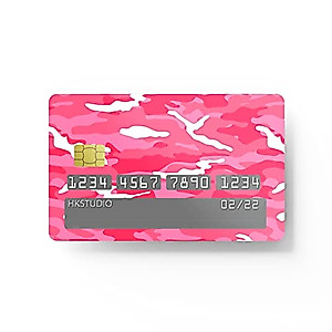 HK Studio Card Skin Sticker Pink Camo for EBT, Transportation, Key, Debit, Credit Card Skin - Covering Personalizing Bank Card - No Bubble, Slim, Waterproof, Digital-Printed
