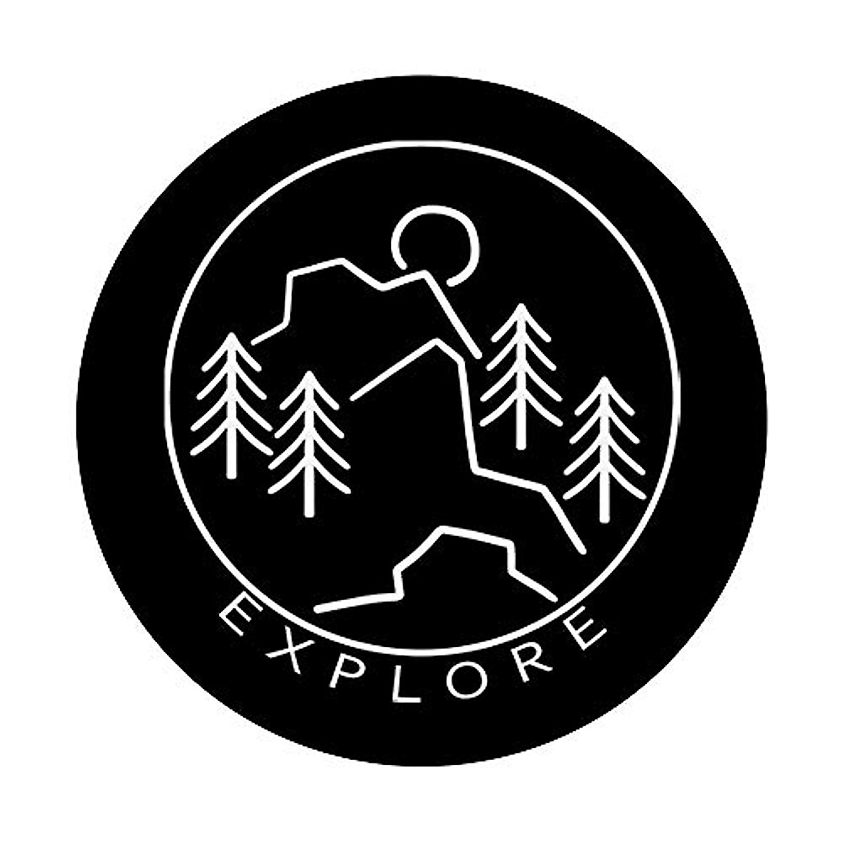 Explore Minimal Mountains Outdoor Nature Hiking Hiker Gift PopSockets PopGrip: Swappable Grip for Phones & Tablets