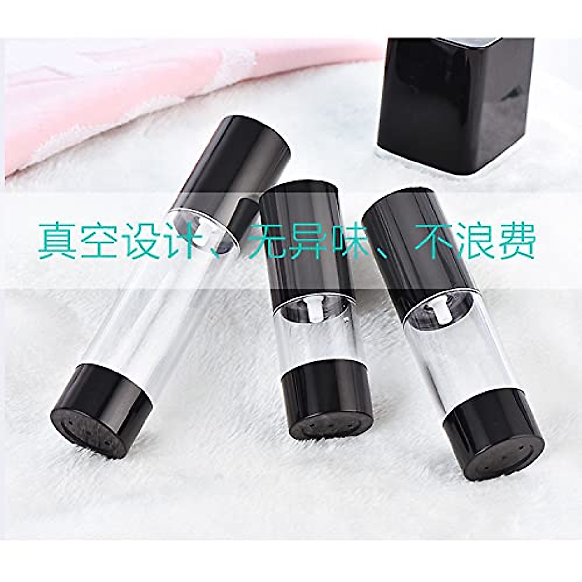 Ergonflow 3Pcs/lot 15ML 30ML 50ML Empty Black Airless Lotion Cream Pump Plastic Container Cosmetic Bottle Dispenser Travel Refillable Containers