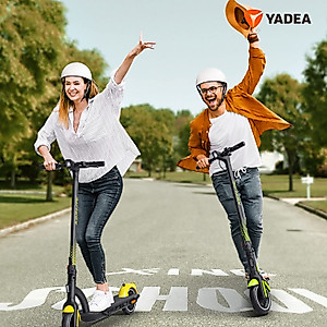 Yadea Electric Kick Scooter KS Adults Electric Scooter-KS6 500W Motor(Ver.KS3 300W), 34 Miles Long Range(Ver.KS3 12 Miles) & 18.6MPH(Ver.KS3 15.6MPH), with Self-Healing Tubeless/Hollow Honeycomb Tires