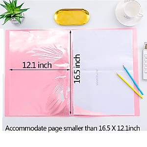 HADZLPOY Painting Storage Book 40 Clear Pockets Sleeves Protectors Art Portfolio Book，A3 Album information folder bag for 30 x cm Presentation (Can Accommodate 16.5 12.1inch)(Pink)
