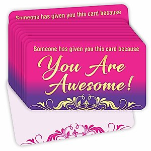 PARTH iMPEX You are Awesome Cards - (Pack of 100) Gold Foil Stamping 3.5" x 2" Appreciation Kindness Matters Card for Teachers Employees Coworker Staff