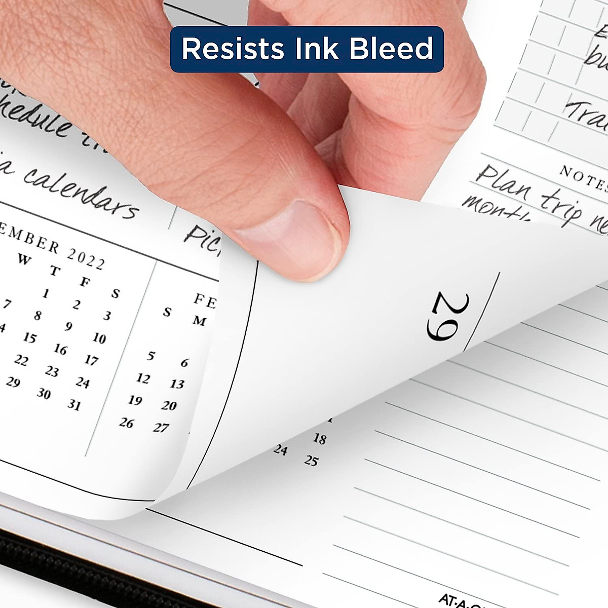 AT-A-GLANCE 2024 Weekly & Monthly Appointment Book, 8 1/4" x 11", Large, with Zipper, Executive, Black (70NX810524)