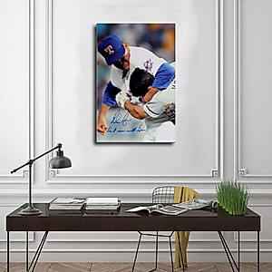 suffcind Nolan Ryan Poster Baseball Portrait Art Canvas Poster 13 Canvas Poster Wall Art Decor Print Picture Paintings for Living Room Bedroom Decoration Frame: Frame:08x12inch(20x30cm)
