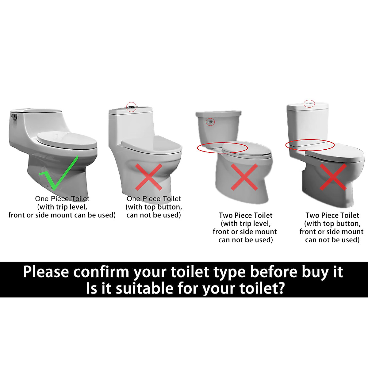 3-Inch One Piece Toilet Flush Valve, Universal Toilet Replacement Parts Toilet Repair Kit for Toilets with Flapper and Chain, Easy to Install