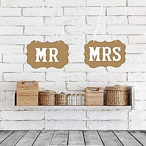 Borsgye 14PCS Just Married Banner Mr and Mrs Wooden Signs Letters Decorations Set Love Foil Balloons Glitter Latex Balloons Reception Sign Garland for Table Decor Bridal Decorations Supplies