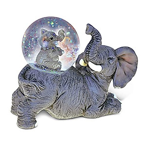 COTA Global Elephant Snow Globe - Wildlife Animal Water Globe Figurine with Sparkling Glitter, Zoo Collectible Novelty Ornament for Home Decor, for Birthdays, Christmas, Valentine - 45mm