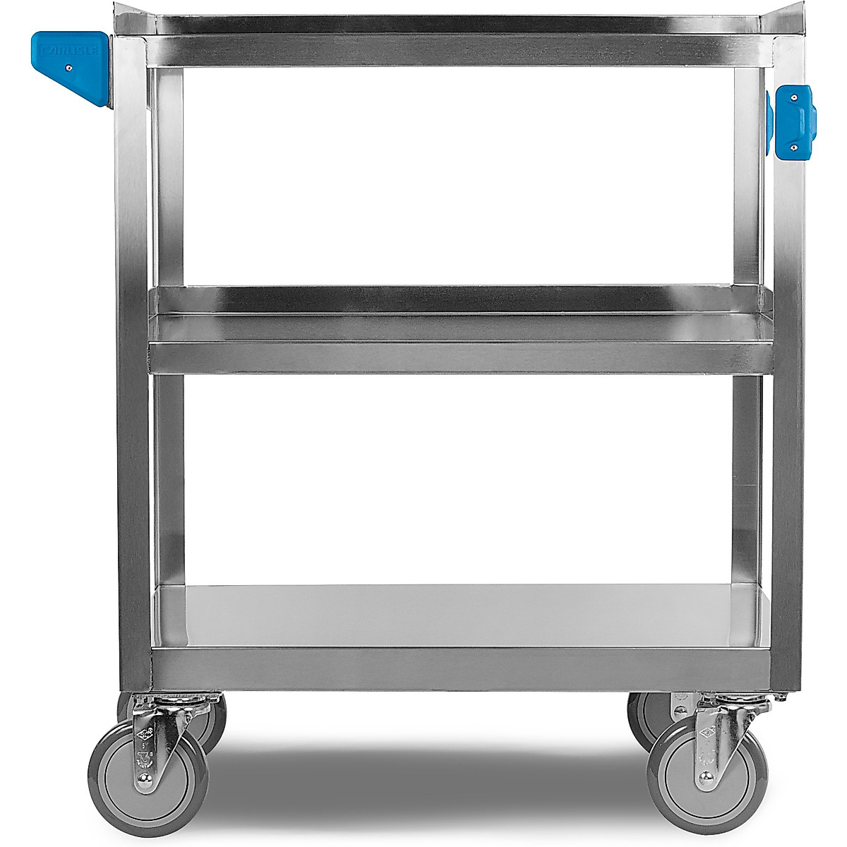 Carlisle FoodService Products Stainless Steel 3 Shelf Utility Cart, 18" x 17", Silver
