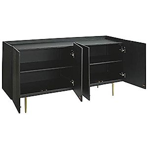 Signature Design by Ashley Brentburn Contemporary Accent Cabinet or TV Stand, Black