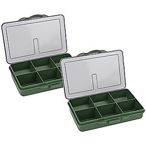 FECAMOS Carp Fishing Tackle Box, Convenient to Use Lightweight and Portable Bait Storage Case Sturdy and Durable 2Pcs for Fishing Tackle Accessories(6 Cells)