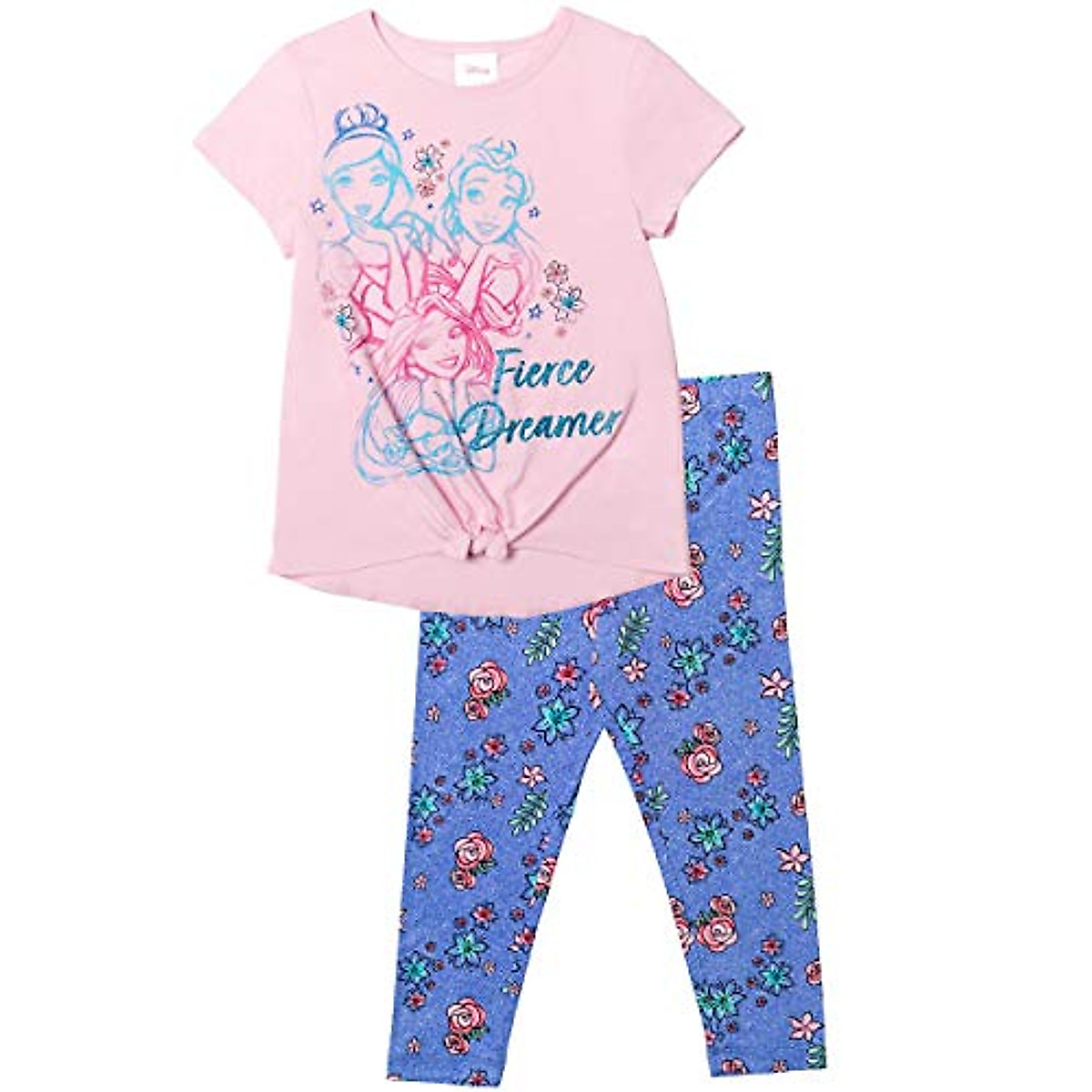 Disney Princesses Toddler Girls 4 Piece Mix n' Match Shorts & Legging Set - 2T White/Pink