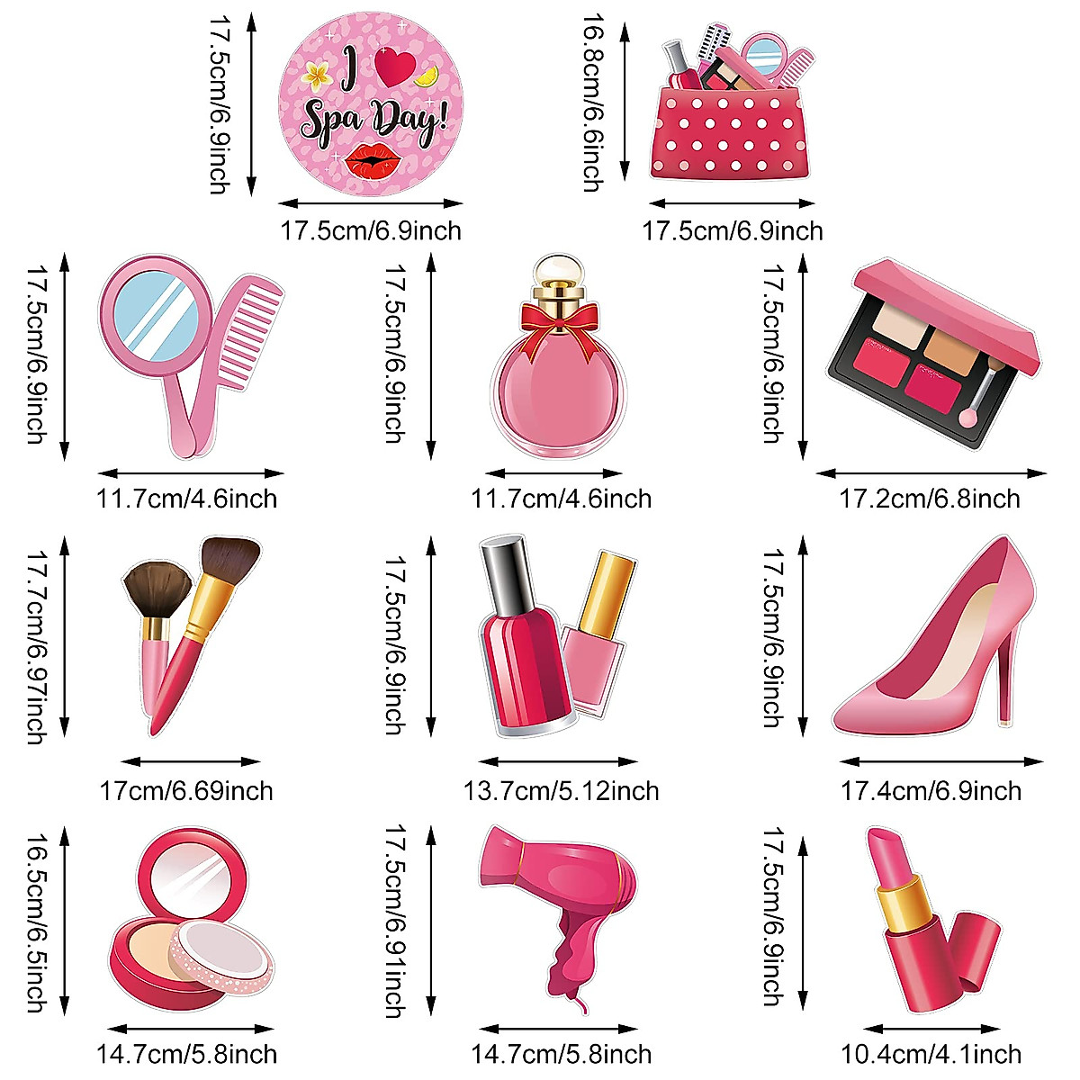 30 Pieces Spa Day Hanging Swirl Decorations, Makeup Party I Love Spa Sign Foil Swirls Ceiling Decor Cutout Card for Girl Women Nail Birthday Theme Party Baby Shower Supplies