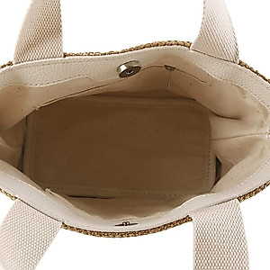 Summer Women Trend Straw Bags New Popular Hit Color Handbags 2023 Designer Solid Color Matching Tote Bag (beige)