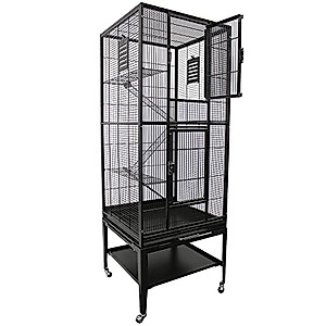 Madagascar Cage - 60" Tall Durable Spacious Metal Cage - for Sugar Gliders, Squirrels, Marmosets & Other Small Pets