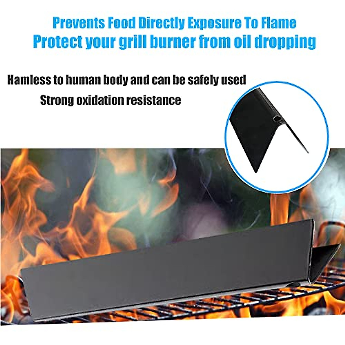 DONSIQIZZ 7636 15.3 Inch Flavorizer Bars Replacement for Weber Spirit II 300 Series, Spirit E310 E320 E330 S310 S320 S330 Grill Parts with Front Control Knobs, 5 Pack Porcelain Enameled Heat Plates